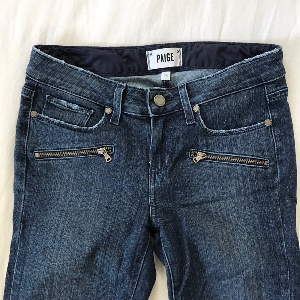 Paige Jane Zip Crop In Whiskers - Gem